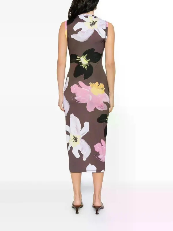 Stine Goya Sleeveless Floral Print Midi Dress