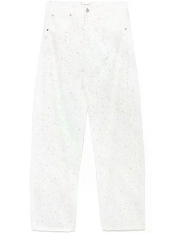 FRAME Embellished Barrel Jeans - Neutrals