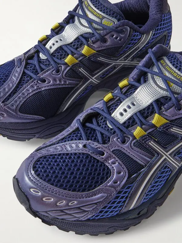 Asics Gel-nimbus 10.1 Metallic Rubber-trimmed Mesh Sneakers - Blue