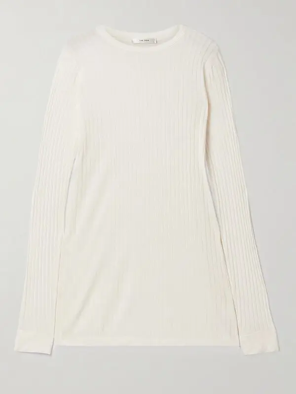 THE ROW Keya Ribbed-knit Long Sleeve Sweater