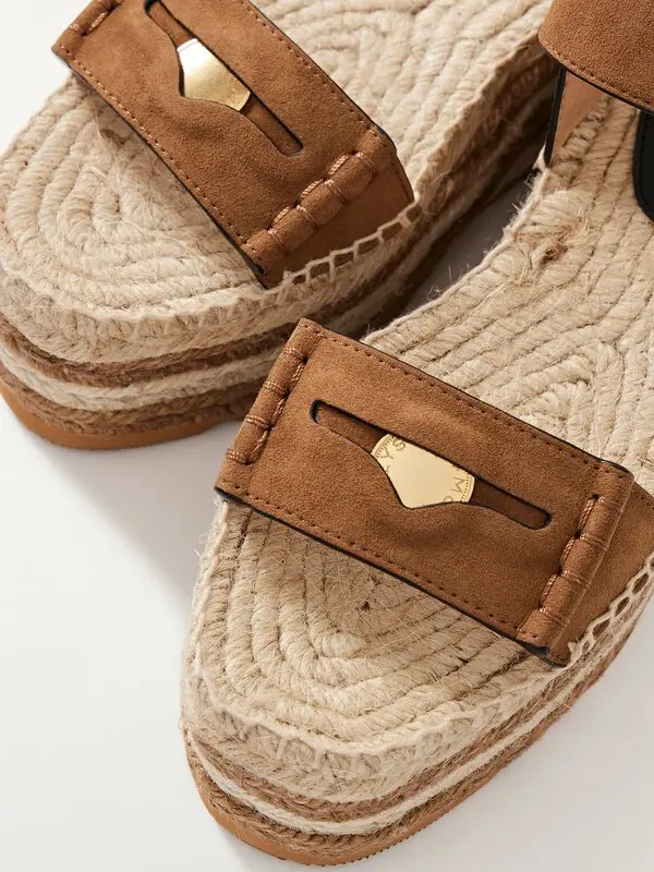 Stella McCartney Gaia Suede Platform Sandals - Brown