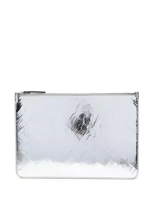 MAISON MARGIELA Four-stitch Logo Clutch - Silver