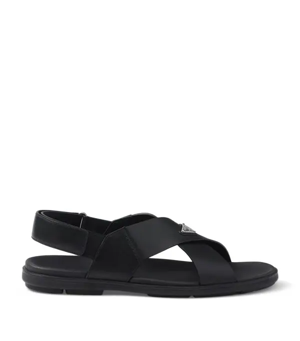 Prada Leather Criss-cross Sandals