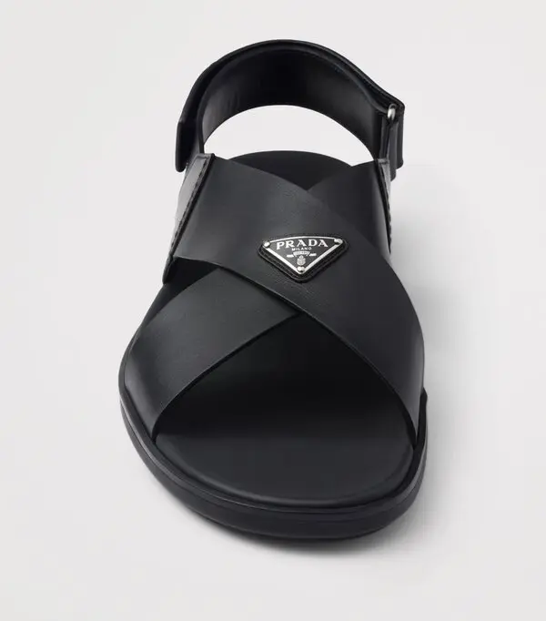 Prada Leather Criss-cross Sandals