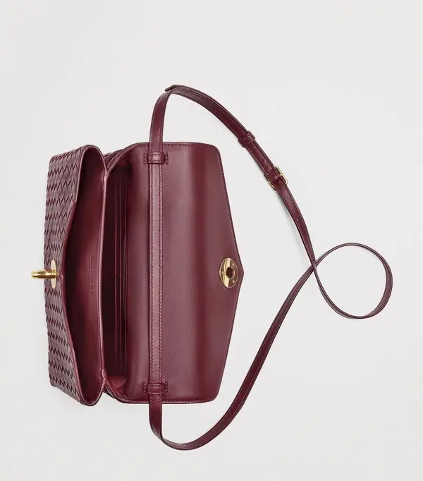 Bottega Veneta Leather Intrecciato Knot Lock Top-handle Bag - Red