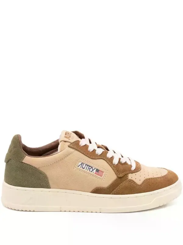AUTRY Medalist Suede-panelled Lace-up Sneakers - Neutrals