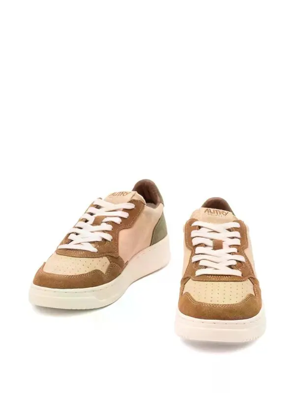 AUTRY Medalist Suede-panelled Lace-up Sneakers - Neutrals