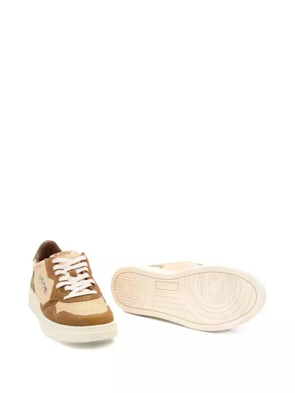 AUTRY Medalist Suede-panelled Lace-up Sneakers - Neutrals