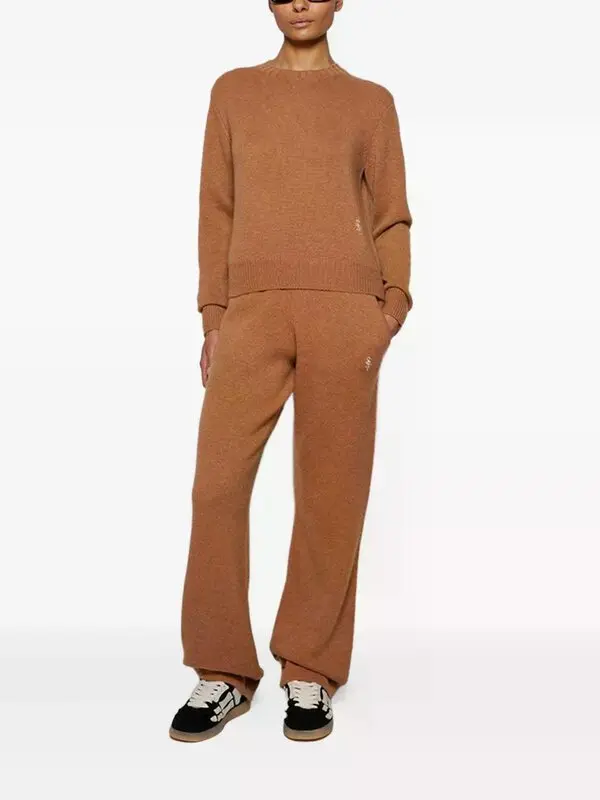 Sporty & Rich Camel Cashmere Elasticated Waist Trousers