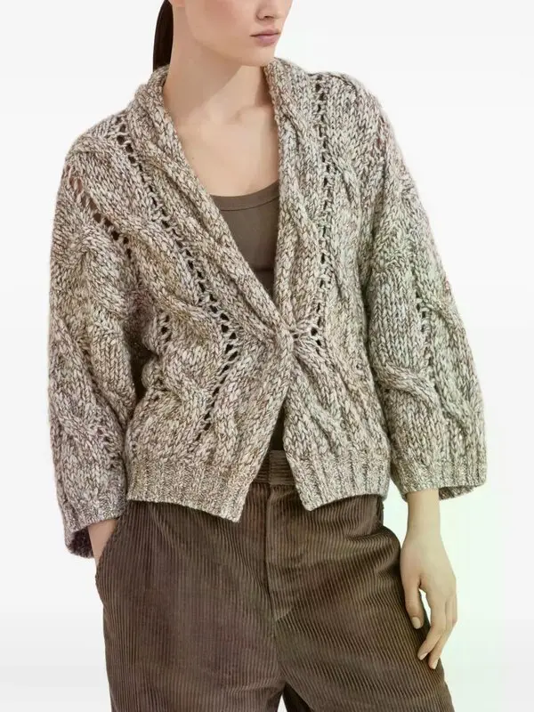 Brunello Cucinelli Chunky Knit Shawl Collar Cardigan