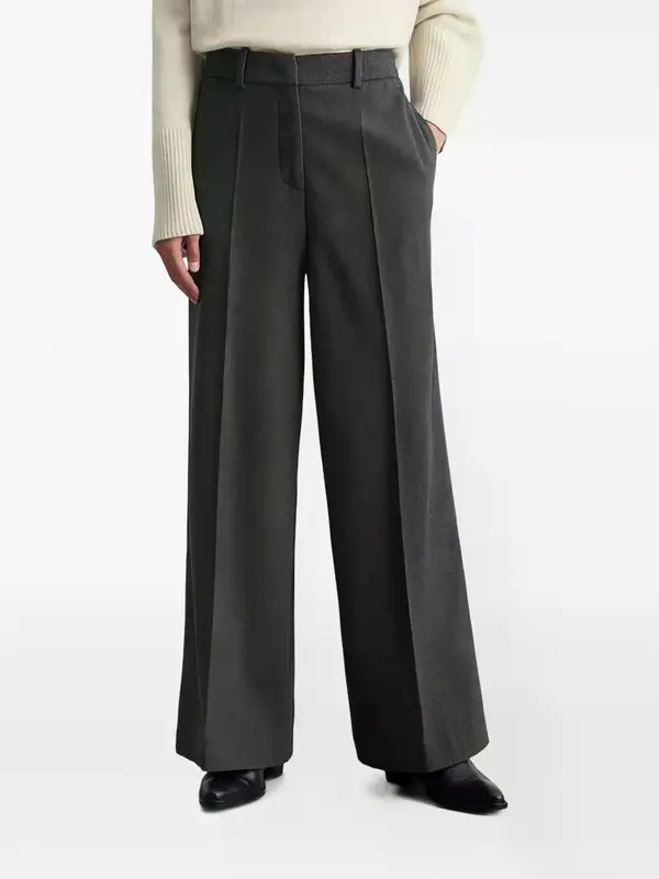 Marc O'polo Tailored Trousers With Stitched Creases - Grey