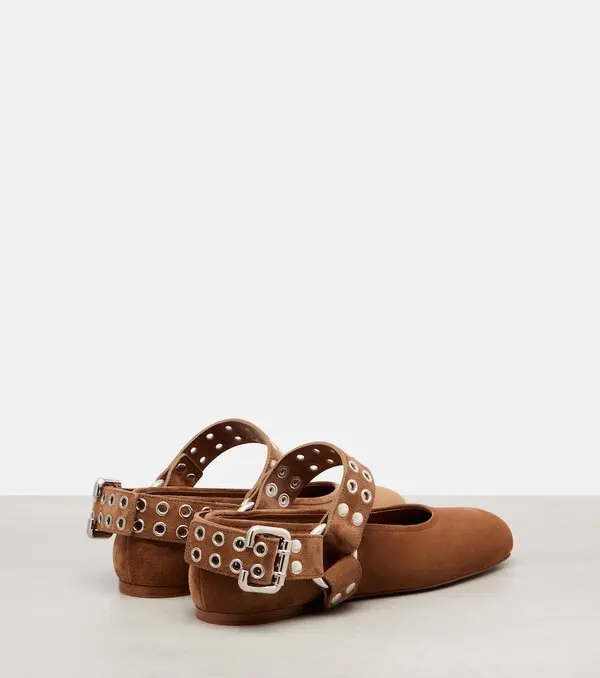 Alaïa Suede Mary Jane Flats