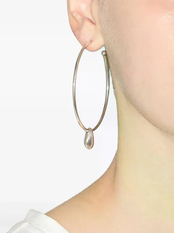 Isabel Marant Étoile Finish Brass Hoop Earrings With Drop Pendant - Silver