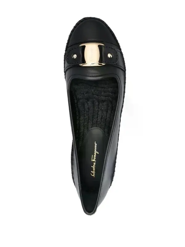 FERRAGAMO Vara Buckle Espadrilles - Black