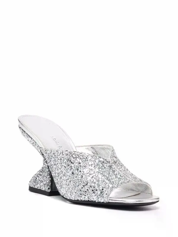 FERRAGAMO Sansu Glitter-detail High Sculpted Heel Sandals