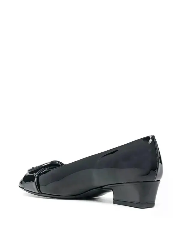 FERRAGAMO Leather Buckle Detail Pumps