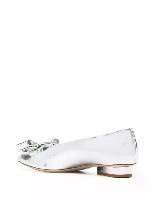 FERRAGAMO Viva Bow Ballerina Shoes - Silver
