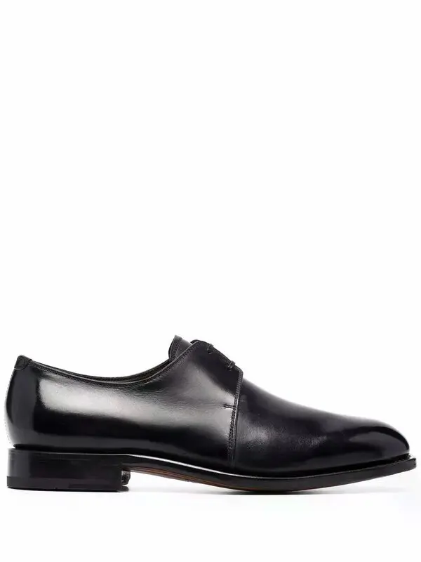 FERRAGAMO Almond-toe Lace-up Derby Shoes - Black
