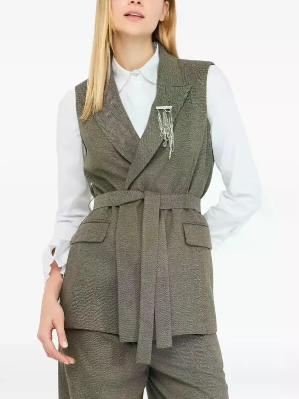 Liu Jo Chevron Brooch Waistcoat