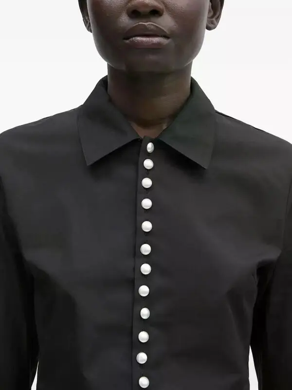 AMBUSH Pearl Embellished Cropped Shirt