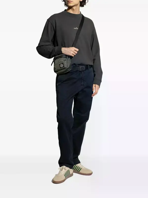 Stone Island Logo-embroidered Crew-neck Sweatshirt - Grey
