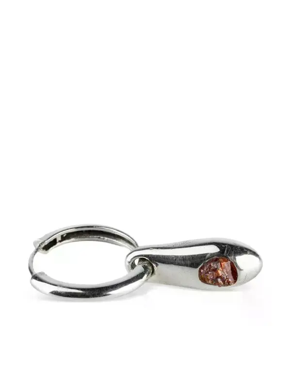 PARTS OF FOUR Teardrop Zincite Hoop Earring - Silver