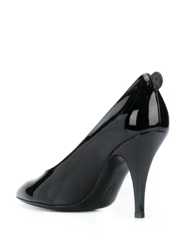 FERRAGAMO Patent Leather Almond Toe Stiletto Pumps