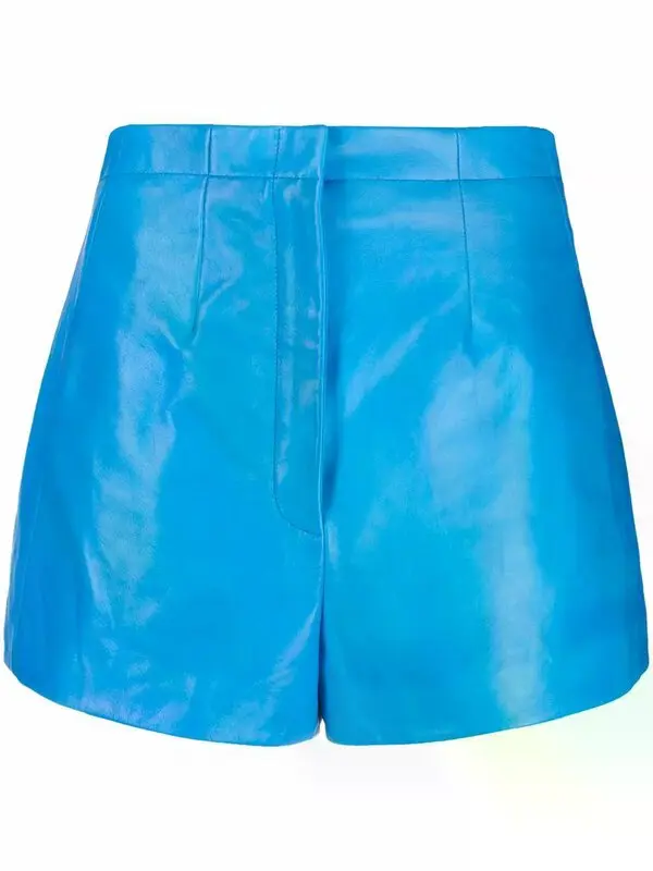 FERRAGAMO Polished Finish High-waisted Shorts - Blue
