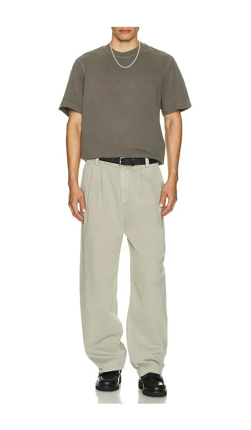 AGOLDE Slater Pleated Twill Trouser - Grey