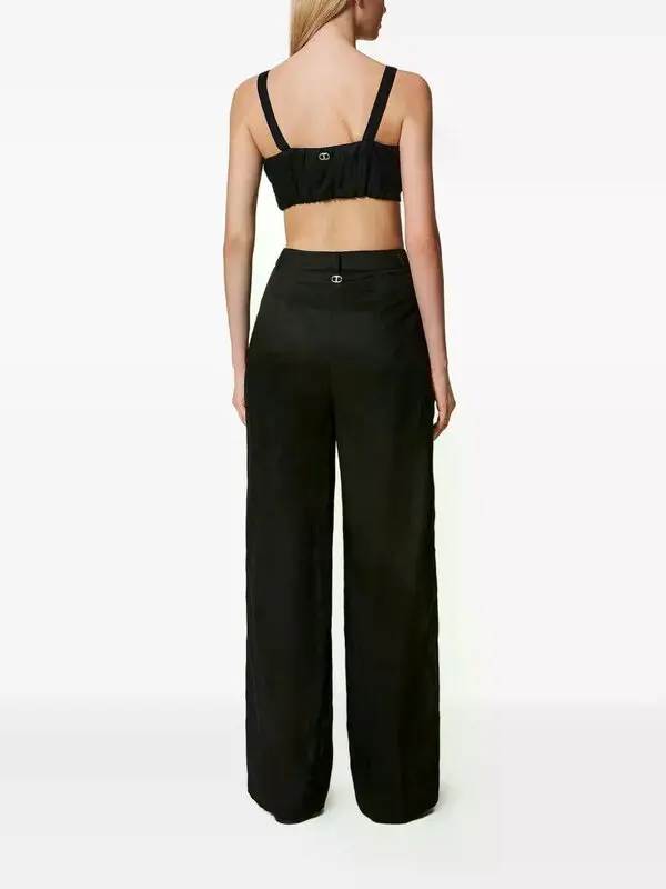 TWINSET Pleated Wide Leg Tailored Trousers