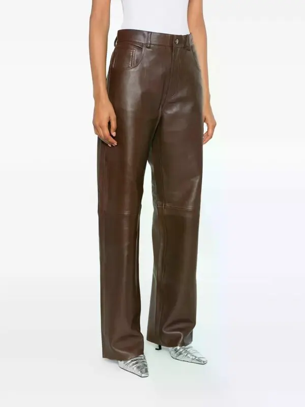 HAIKURE Leather Panelled Straight Leg Trousers