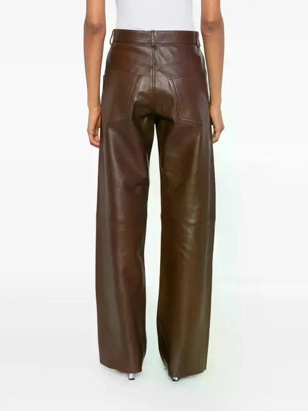 HAIKURE Leather Panelled Straight Leg Trousers