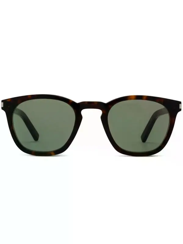 Saint Laurent Logo-print Sunglasses - Brown