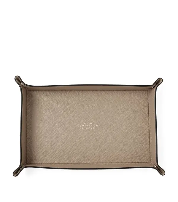 Smythson Small Panama Leather Rectangular Trinket Tray
