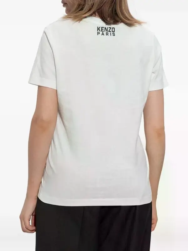 Kenzo Graphic Tiger Print Cotton T-shirt - White