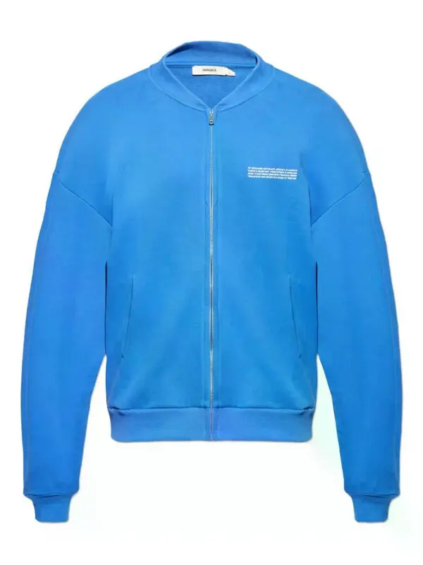 PANGAIA Zip-front Bomber Jacket With Text Detail - Blue