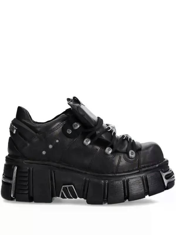 NEW ROCK Metallic M-120n-s26 Lace-up Platform Sneakers - Black