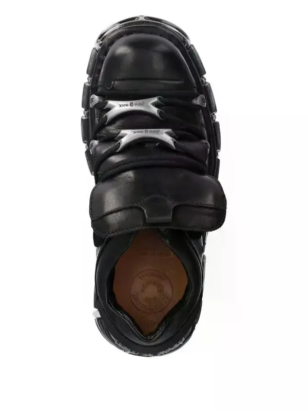 NEW ROCK Metallic M-120n-s26 Lace-up Platform Sneakers - Black