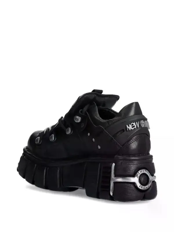 NEW ROCK Metallic M-120n-s26 Lace-up Platform Sneakers - Black