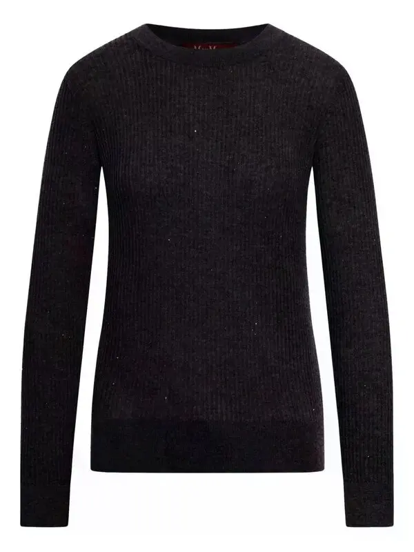 Max Mara Marabu Ribbed Sequin-embellished Sweater - Black