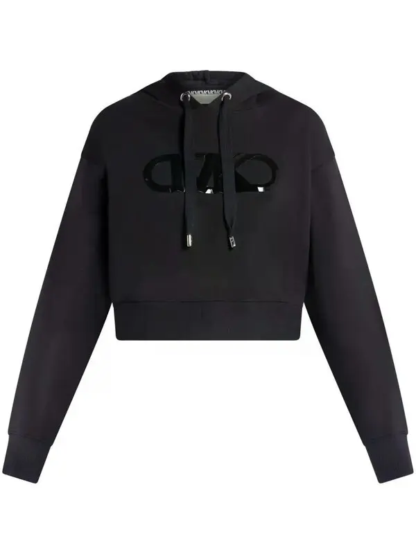 Michael Kors Logo Plaque Cropped Hoodie