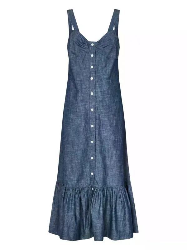 Polo Ralph Lauren Button-front Tiered Midi Dress - Blue