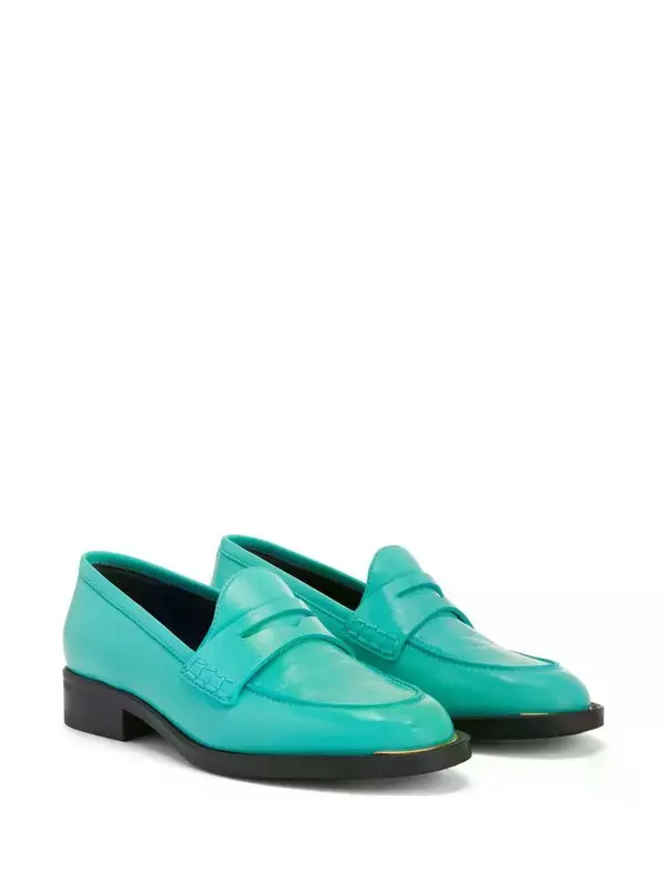GIUSEPPE ZANOTTI Faridha Patent Leather Loafers - Green