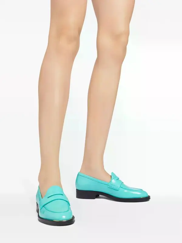 GIUSEPPE ZANOTTI Faridha Patent Leather Loafers - Green