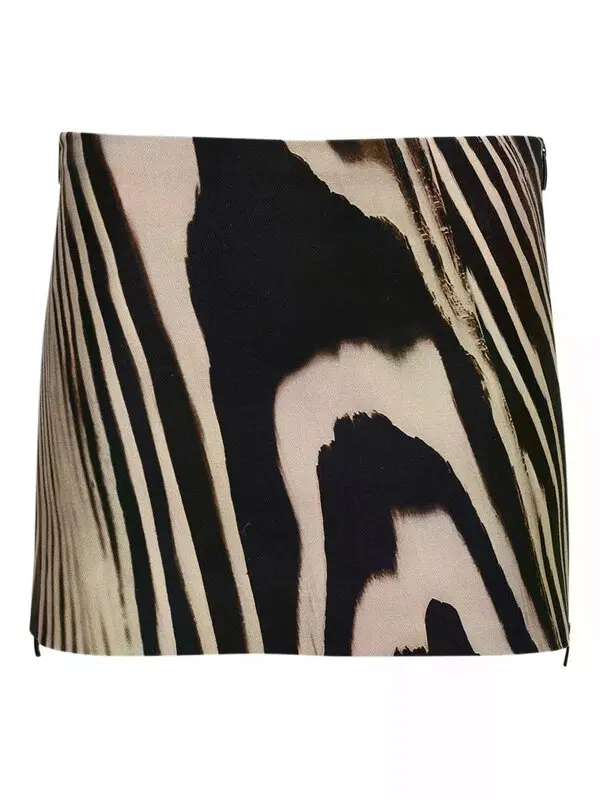 David Koma Zebra-print Side-zip Mini Skirt