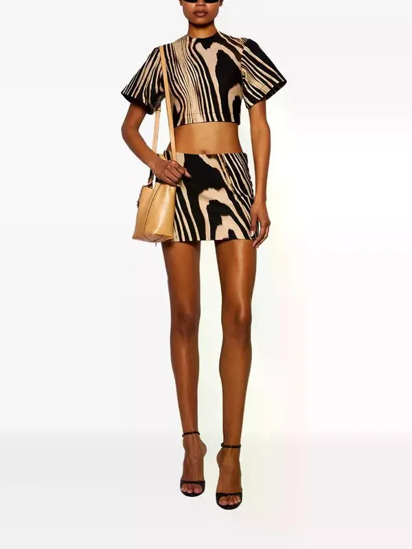 David Koma Zebra-print Side-zip Mini Skirt