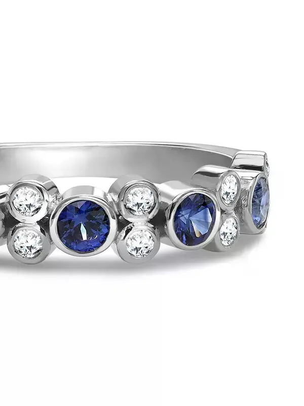 PRAGNELL 18kt White Gold Blue Sapphire And Diamond Half-eternity Ring