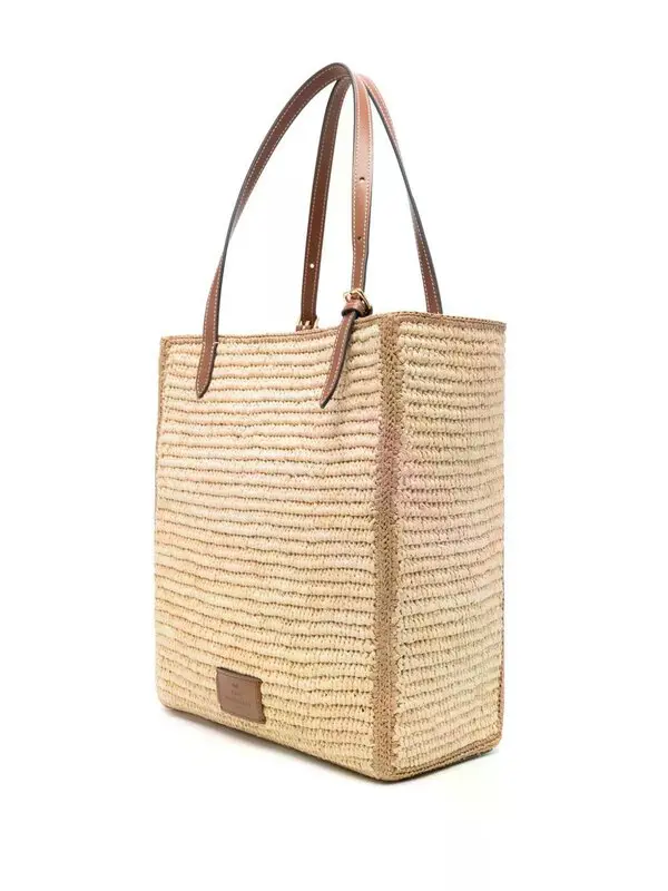 ANYA HINDMARCH Eyes Raffia Tote Bag - Neutrals