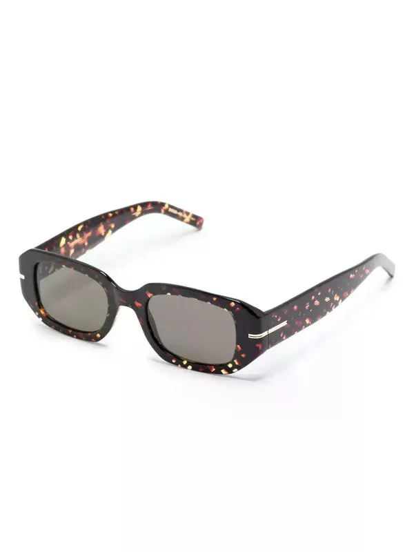 BOSS 1608s Tortoiseshell Rectangle-frame Sunglasses - Brown