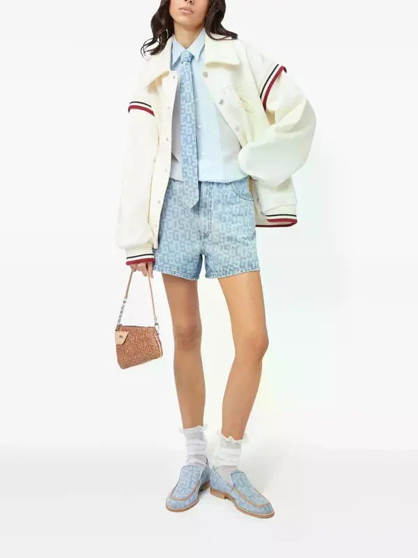 Gcds Logo Embroidered Cotton Bomber Jacket